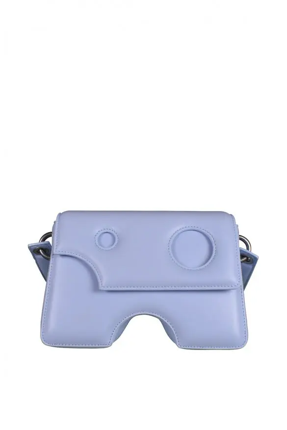 Off-White Calf Leather Shoulder Bag - Blue