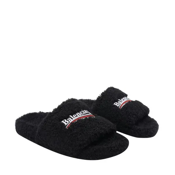 Balenciaga Fuzzy Logo Slides