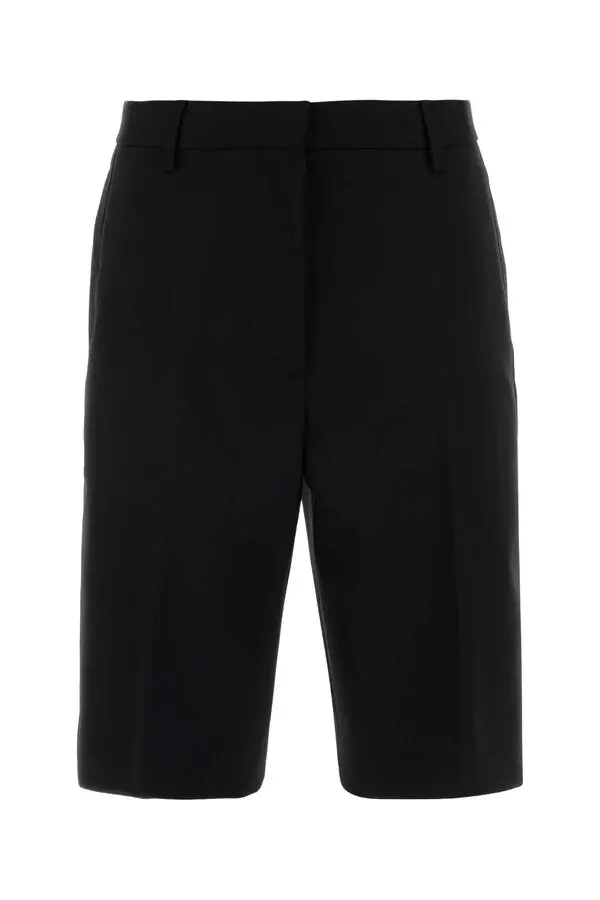 Dries Van Noten Stretch Gabardine Tailored Bermuda Shorts - Black