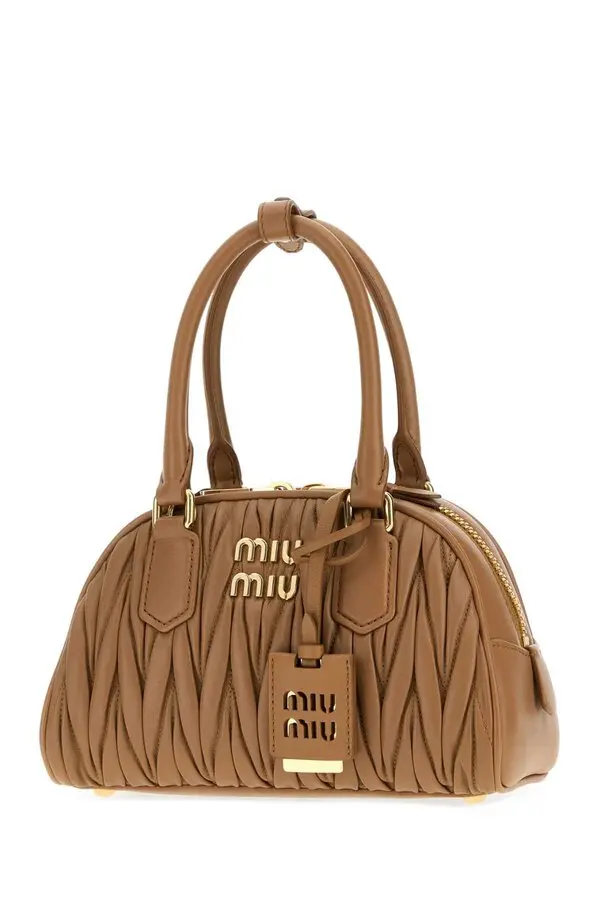 Miu Miu Arcadie Nappa Leather Handbag - Brown