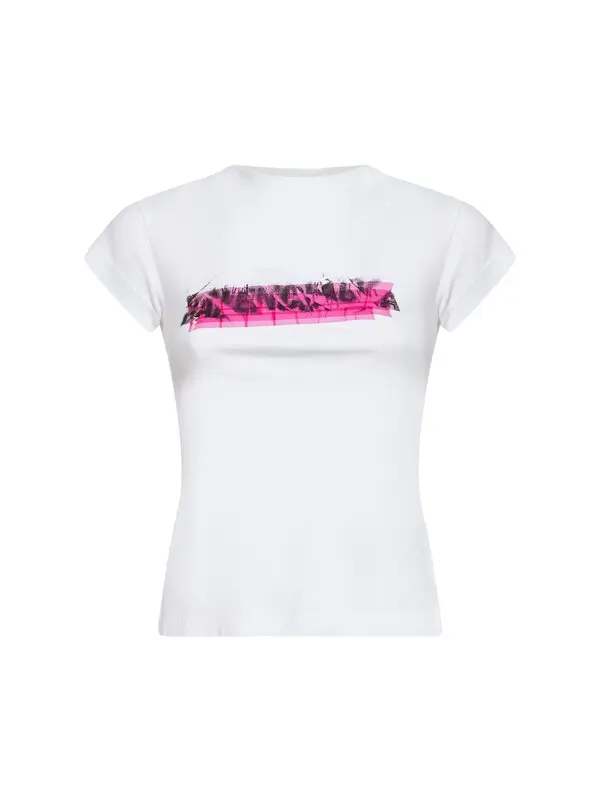 Balenciaga White Messy Spray T-shirt - Multicolor