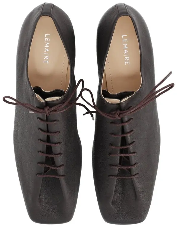 LEMAIRE Lamb Leather Lace-up High Heel Shoes