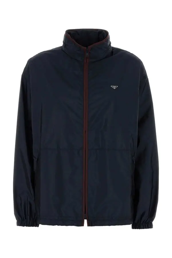 Prada Re-nylon Zip-up Windbreaker Jacket - Blue