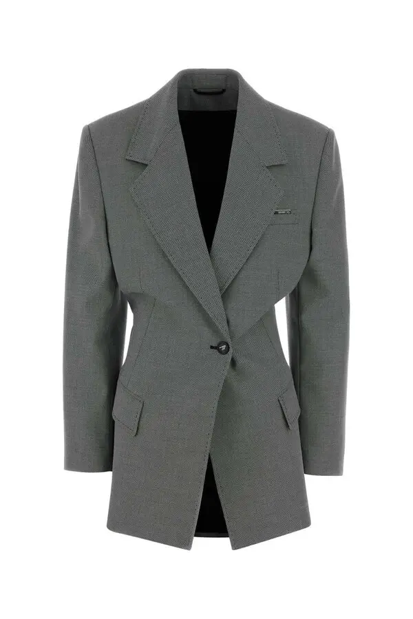 Attico Two Stretch Wool Blend Blazer - Multicolor
