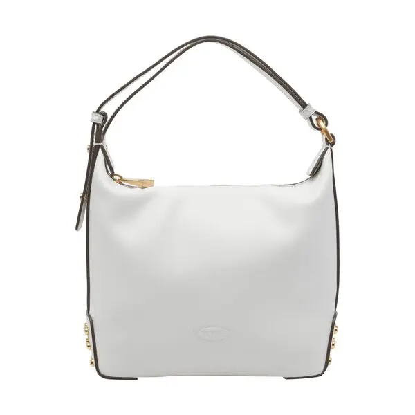 TOD'S Leather Mini Bucket Bag - White