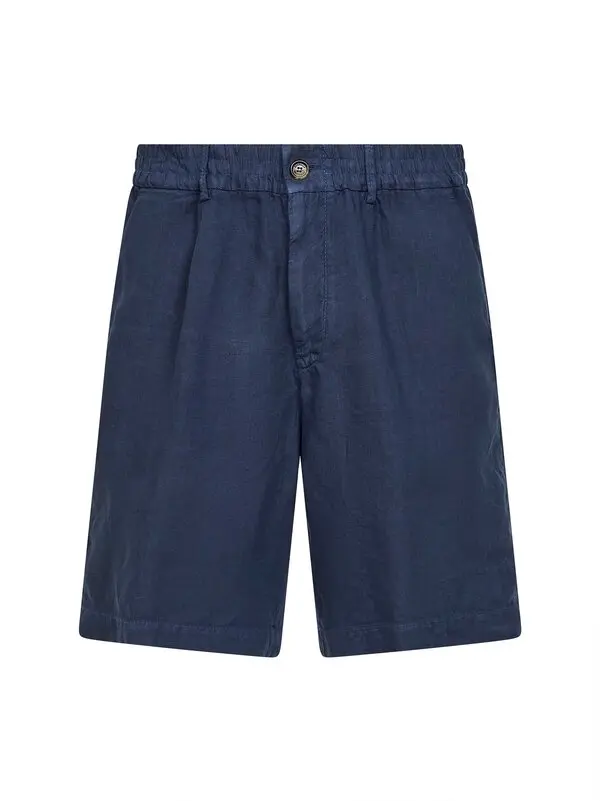 Brunello Cucinelli Denim Linen Gabardine Bermuda Shorts