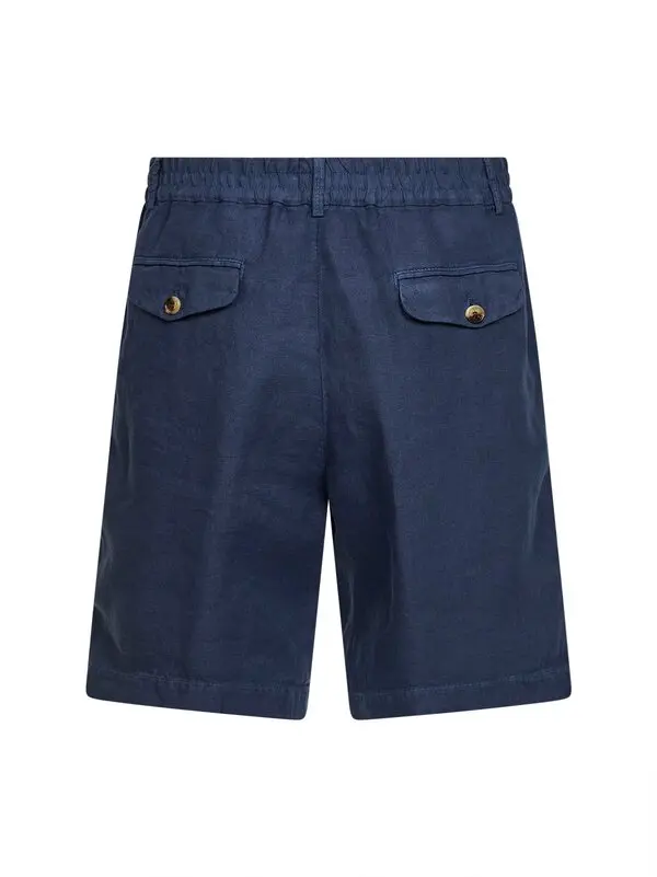 Brunello Cucinelli Denim Linen Gabardine Bermuda Shorts