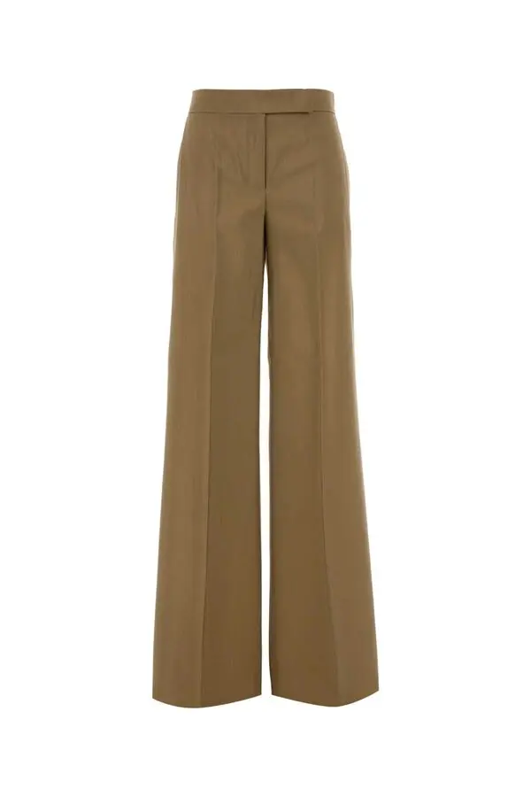 Max Mara Camel Wool Blend Wide-leg Bronte Pant - Brown