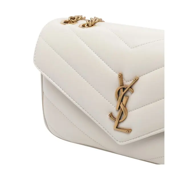Saint Laurent Small Loulou Shoulder Bag - White