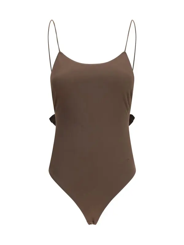 Jacquemus Ruffled One-piece Swimsuit - Brown