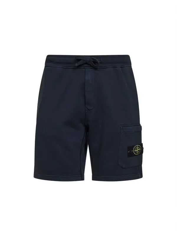 Stone Island Organic Cotton Fleece Jogger Shorts - Multicolor