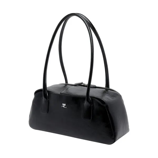 COURREGES Strip Naplack Shoulder Bag