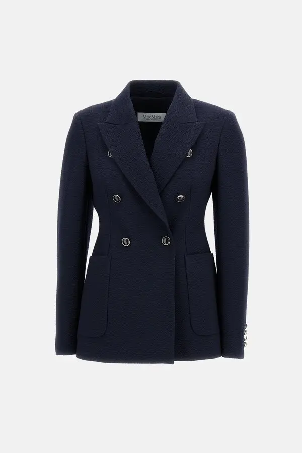 Max Mara Double-breasted Seersucker Blazer - Multicolor