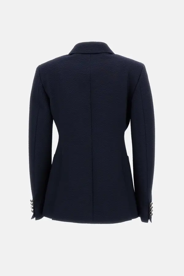 Max Mara Double-breasted Seersucker Blazer - Multicolor