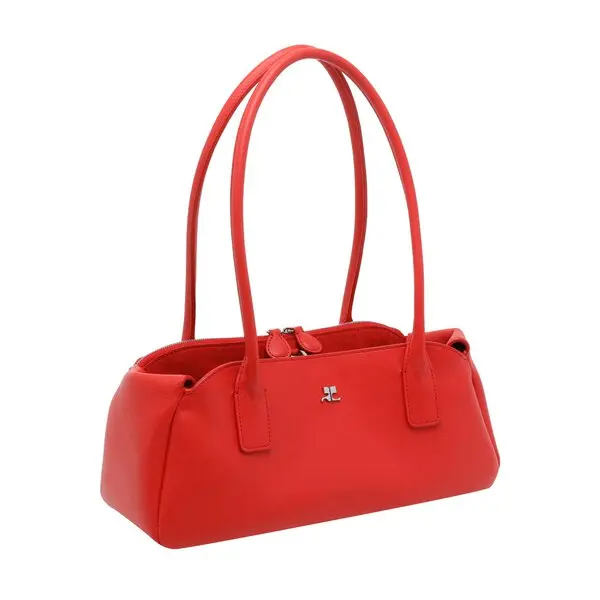 COURREGES Stripe Naplack Shoulder Bag