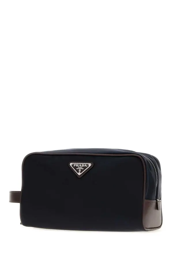 Prada Navy Re-nylon Speedrock Beauty Case - Blue