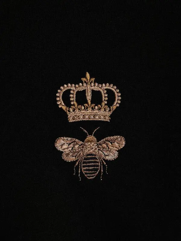 Dolce & Gabbana Embroidered Cotton Hoodie - Black