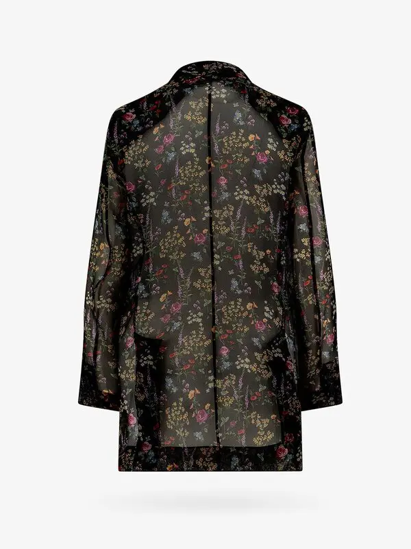 Max Mara Silk Floral Print Double-breasted Blazer