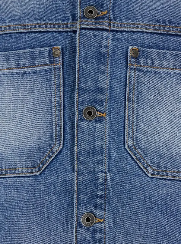 Off-White Blue Denim Jacket With Maxi Logo - Multicolor