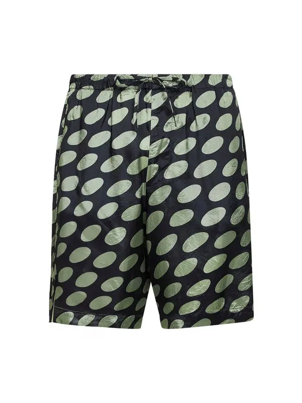 Dries Van Noten Soft Ellipses Print Cupro Shorts - Multicolor