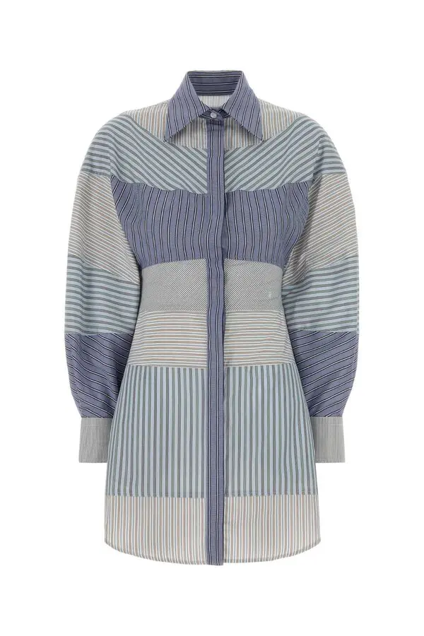 Moschino Embroidered Poplin Shirt Dress - Multicolor