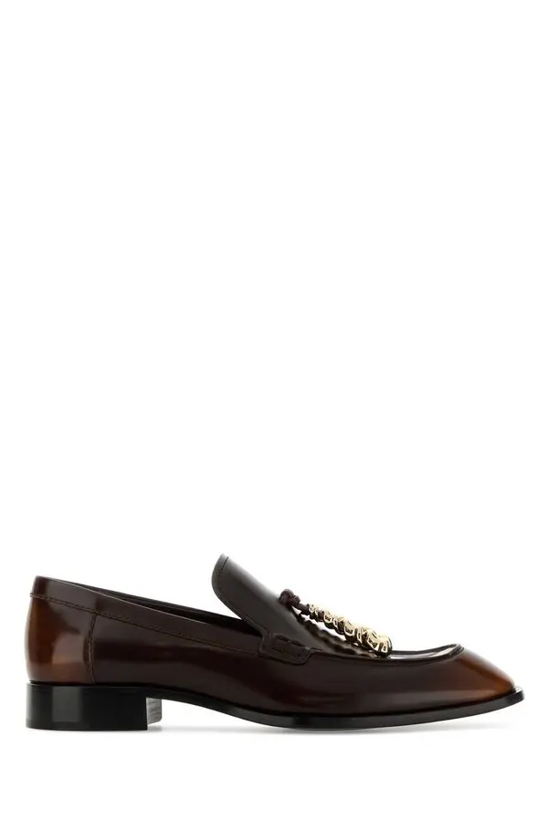 Loewe Chocolate Leather Loafers - Brown