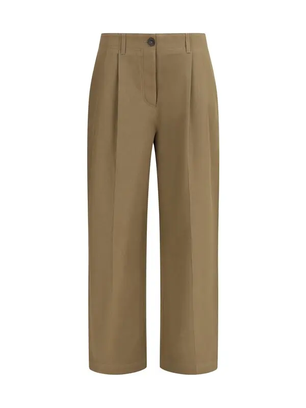 TOTÊME Straight-leg Trousers In Organic Cotton - Brown