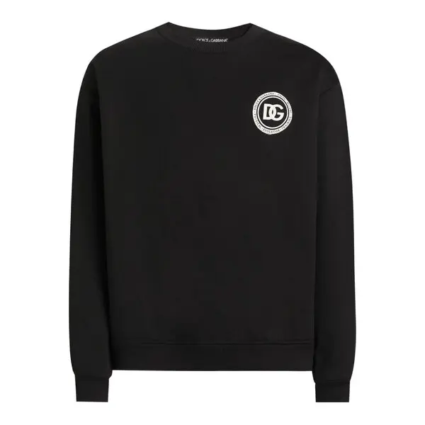 Dolce & Gabbana Cotton Logo Patch Sweatshirt - Black
