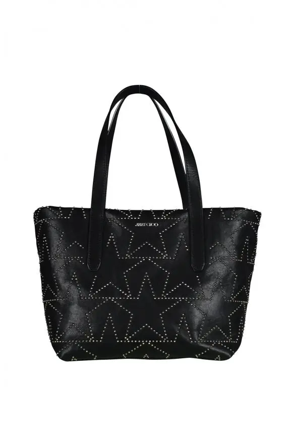 JIMMY CHOO Leather Handbag With Rhinestone Stars