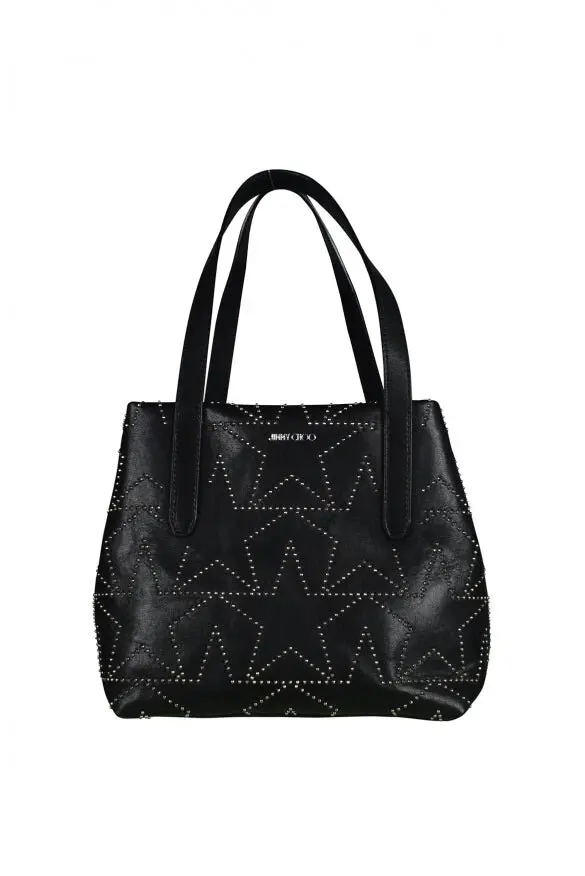 JIMMY CHOO Leather Handbag With Rhinestone Stars