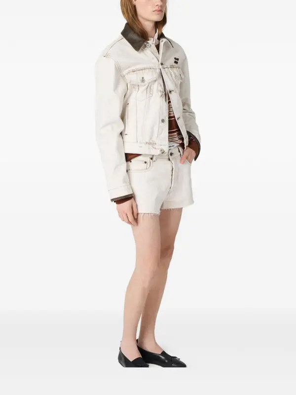 Miu Miu Denim Cotton Shorts - Multicolor