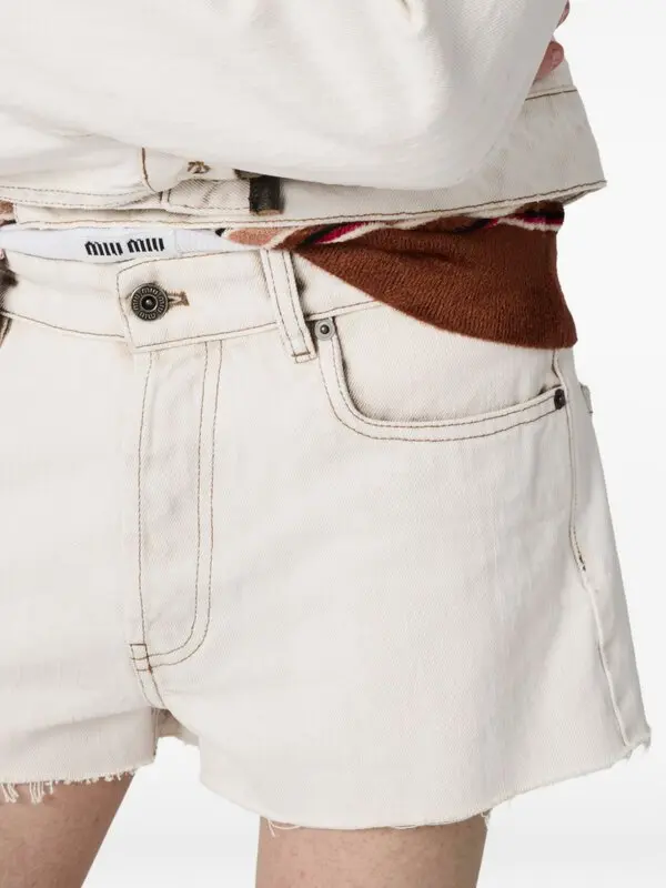 Miu Miu Denim Cotton Shorts - Multicolor