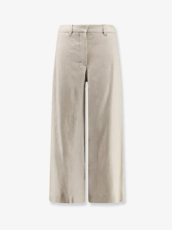 Max Mara Stretch Cotton Linen Trousers
