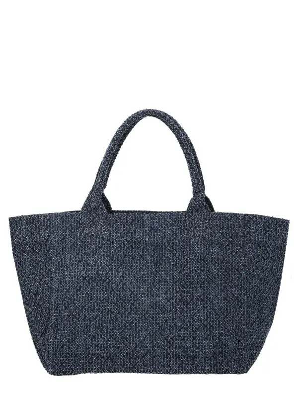 GANNI Medium Trapeze Bear Tote Bag - Blue