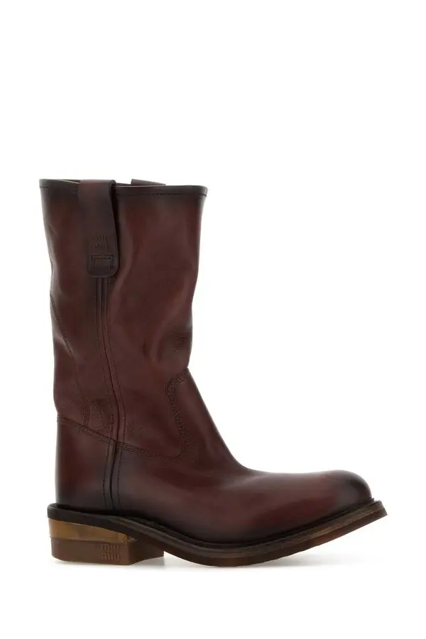Miu Miu Calf Leather Boots - Brown
