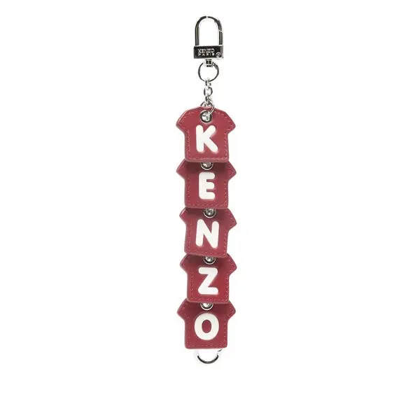 Kenzo Leather T-shirt Pendant Keychain With Silver-tone Chain