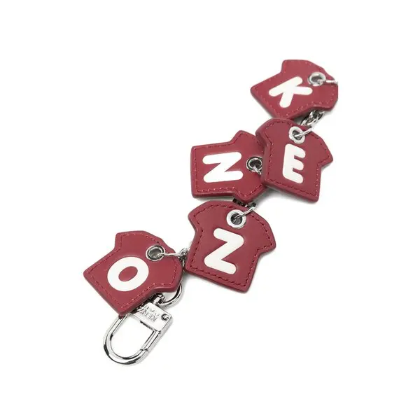 Kenzo Leather T-shirt Pendant Keychain With Silver-tone Chain