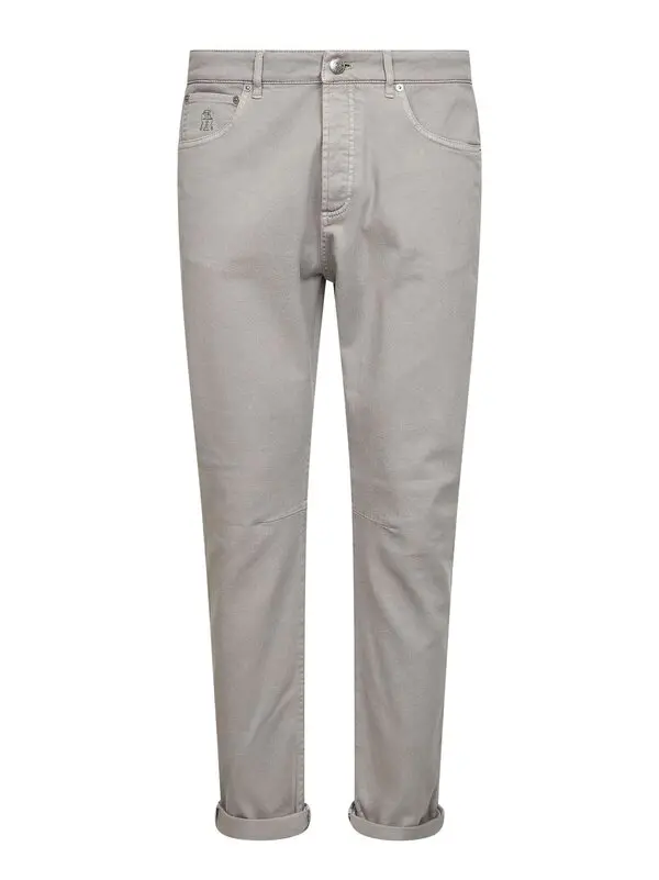 Brunello Cucinelli Light Grey Comfort Denim Leisure Fit Jeans