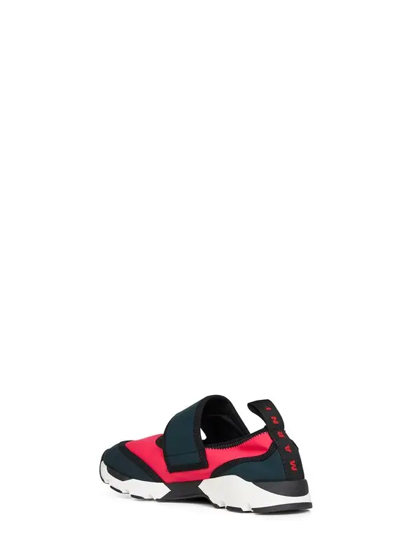 Marni Fuchsia And Green Lycra Mary Jane Running Sneaker - Multicolor