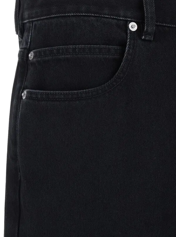 Bottega Veneta Black Denim Five-pocket Jeans With Folded Hem