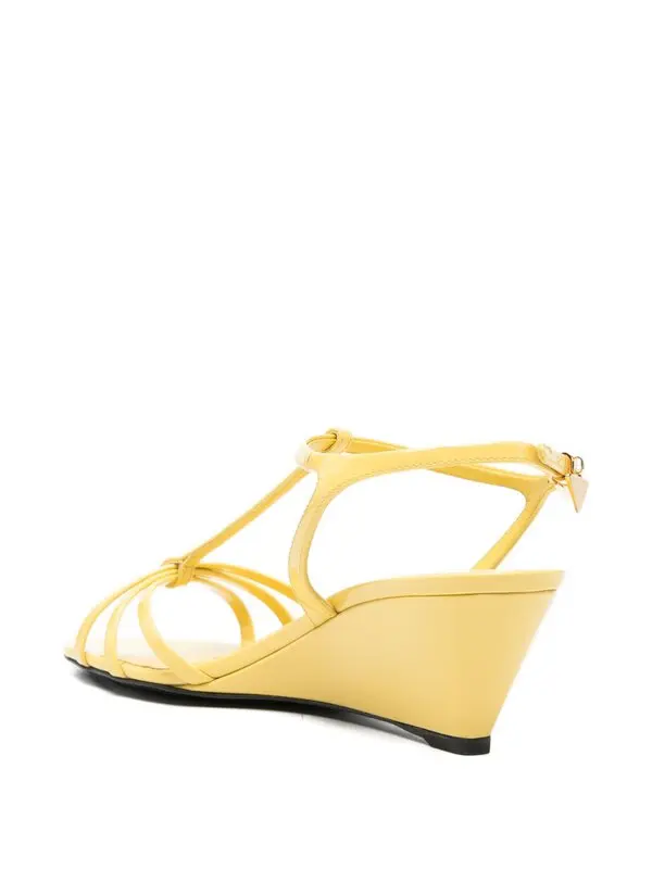 Prada Leather Wedge Sandals - Multicolor