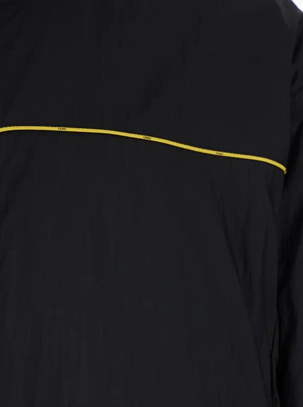 Fendi Black Ff Detail Reversible Tech Fabric Jacket