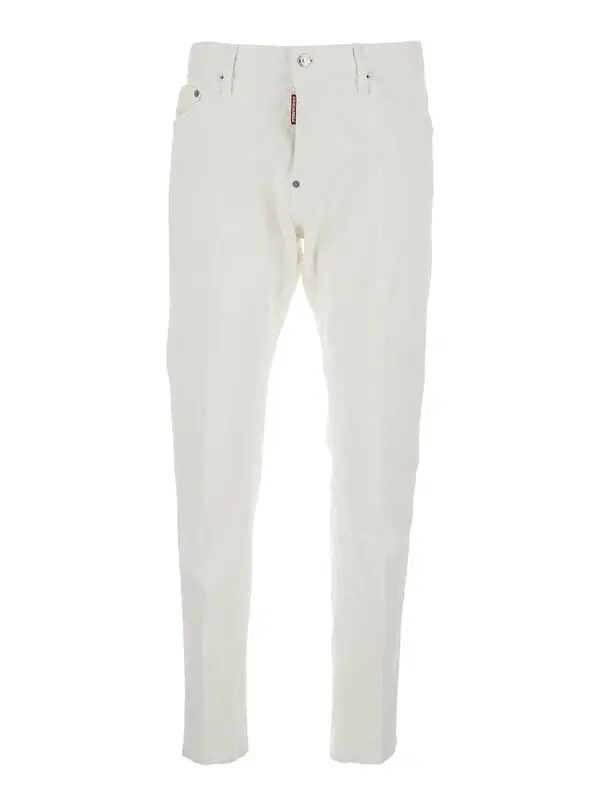 Dsquared2 Five-pocket Cotton Jeans With Back Logo Patch