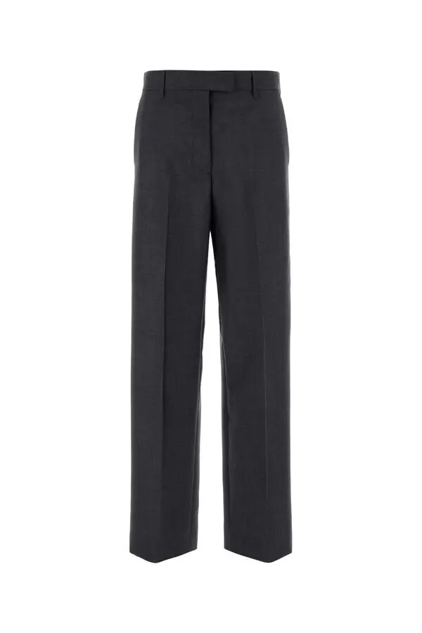 Miu Miu Charcoal Mohair Blend Trousers - Gray