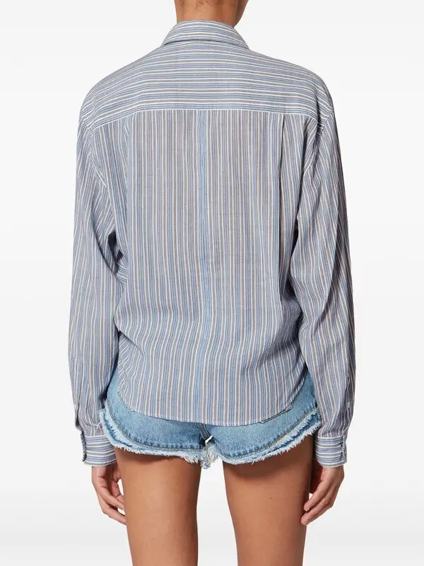Isabel Marant Étoile Striped Cotton Shirt With Front Tie Detail