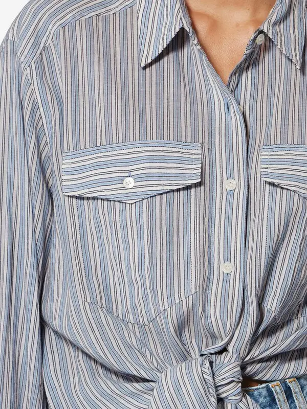 Isabel Marant Étoile Striped Cotton Shirt With Front Tie Detail