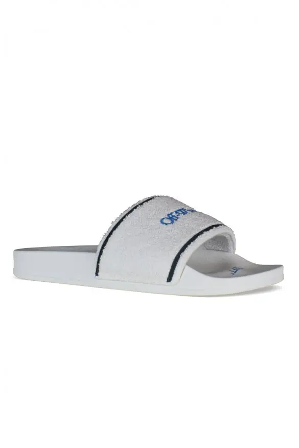 Off-White Terry Towelling Slides With Logo Detail