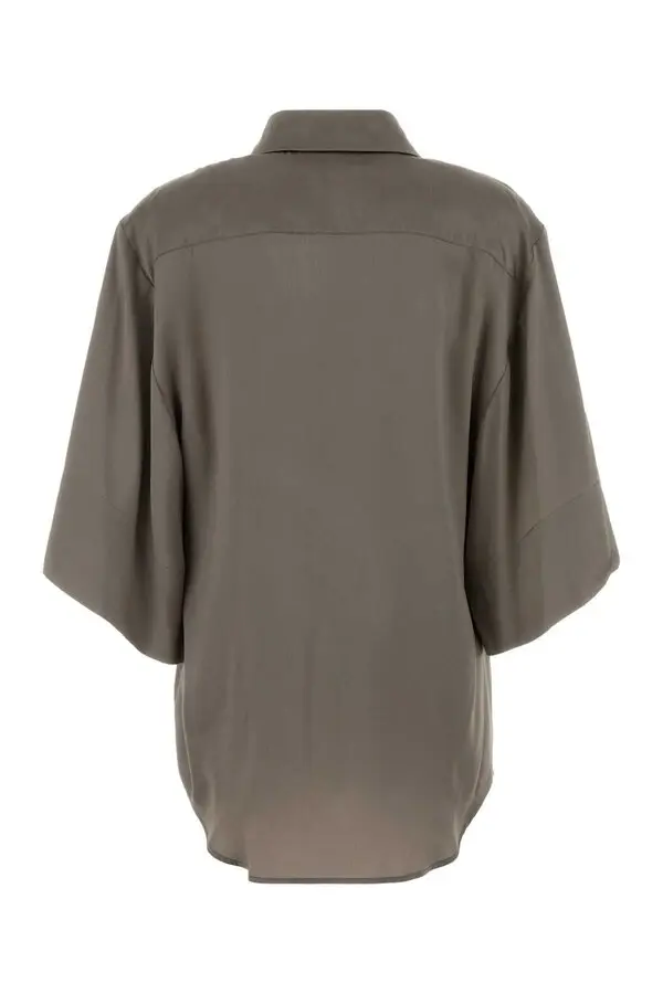 Dries Van Noten Grey Satin Shirt - Gray