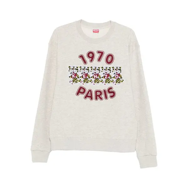 Kenzo 1970 Paris" Graphic Embroidered Crew Neck Sweatshirt