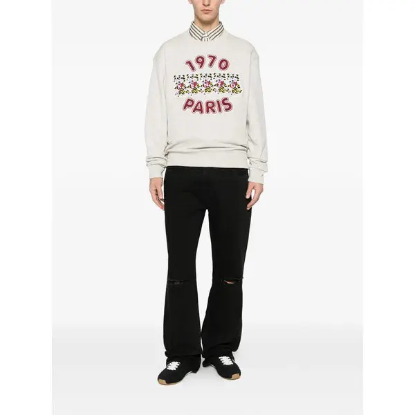 Kenzo 1970 Paris" Graphic Embroidered Crew Neck Sweatshirt